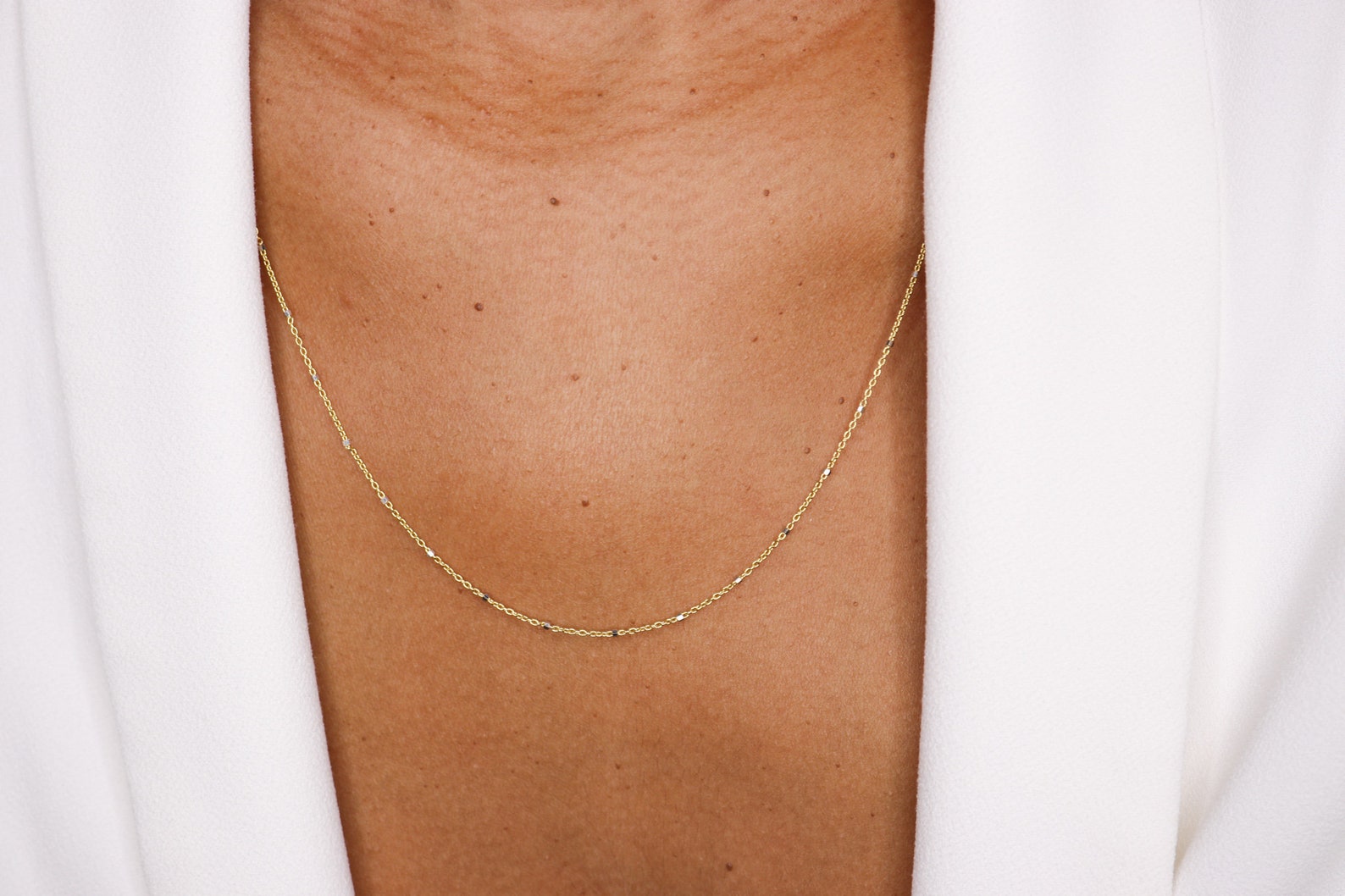 14k Gold Saturn Necklace Satellite Ball Chain Gold Necklace - Etsy