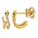 14K Yellow Gold Diamond Snake Stud Earrings, 14k Emerald Eye Snake ...