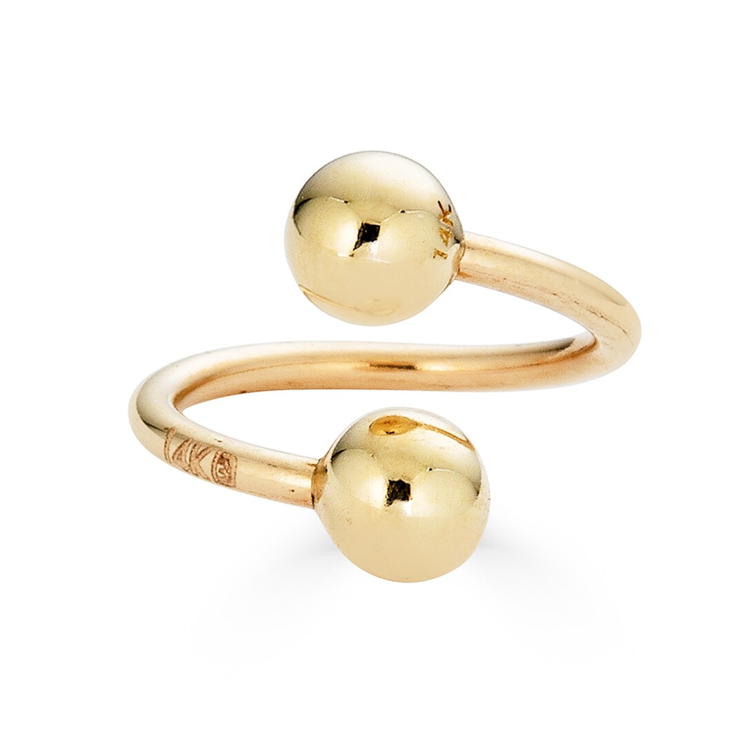 14K Twist Belly Ring, Solid Gold Twisted Belly Ring, 14K Gold Spiral ...