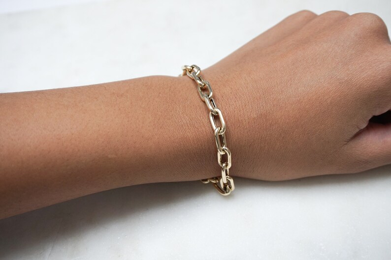 Solid Gold Bracelet 14k Gold Bracelet Thick Gold Bracelet | Etsy