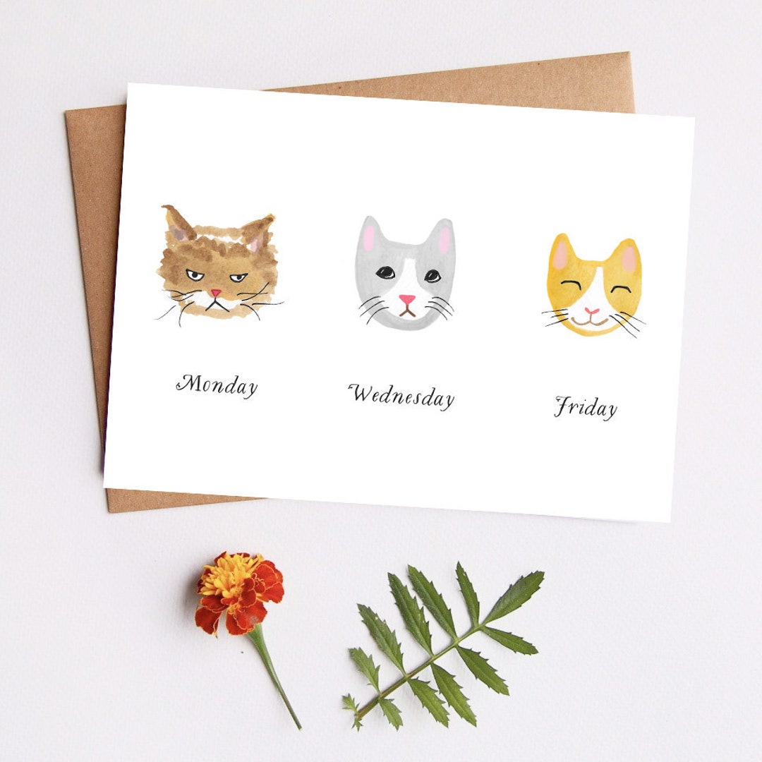 Funny Cat Card, Grumpy Cat, TGIF Card, Happy Friday, Co-worker Gift ...