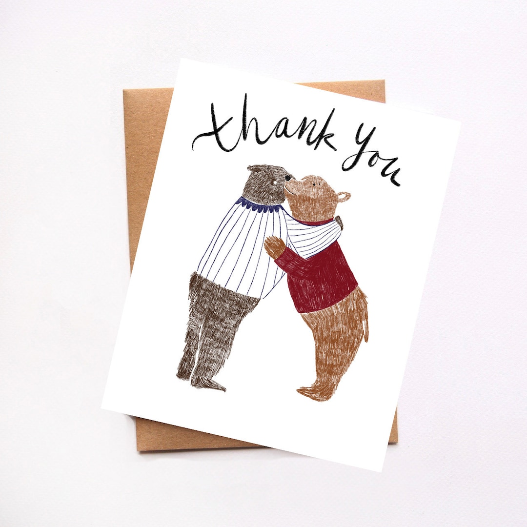 Thank You Bear Hug, Greeting Card, Appreciation and Gratitude ...
