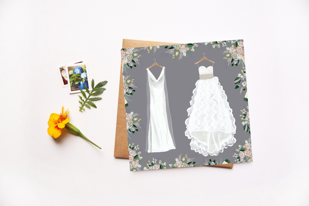 Two Dresses, LGBTQ Wedding Card, Congratulations, Lesbian Gay Bisexual ...