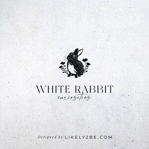 Cute Rabbit Logo in Signature Hand Drawn Style With Floral - Etsy