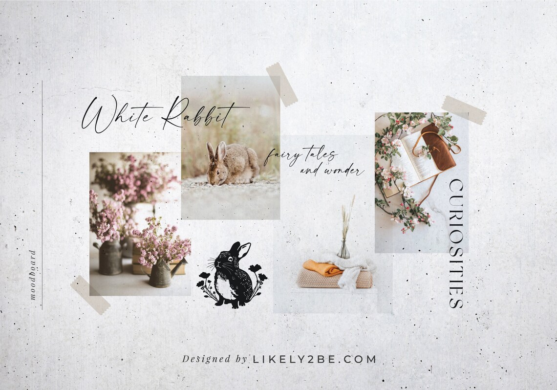 Cute Rabbit Logo in Signature Hand Drawn Style With Floral - Etsy