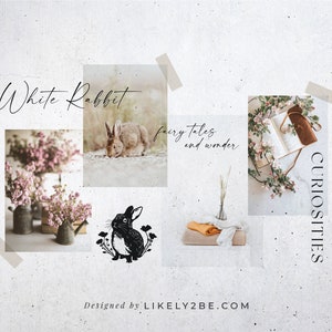 Cute Rabbit Logo in Signature Hand Drawn Style With Floral - Etsy