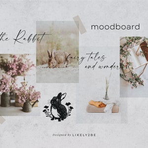 Cute Rabbit Logo in Signature Hand Drawn Style With Floral Motive for ...