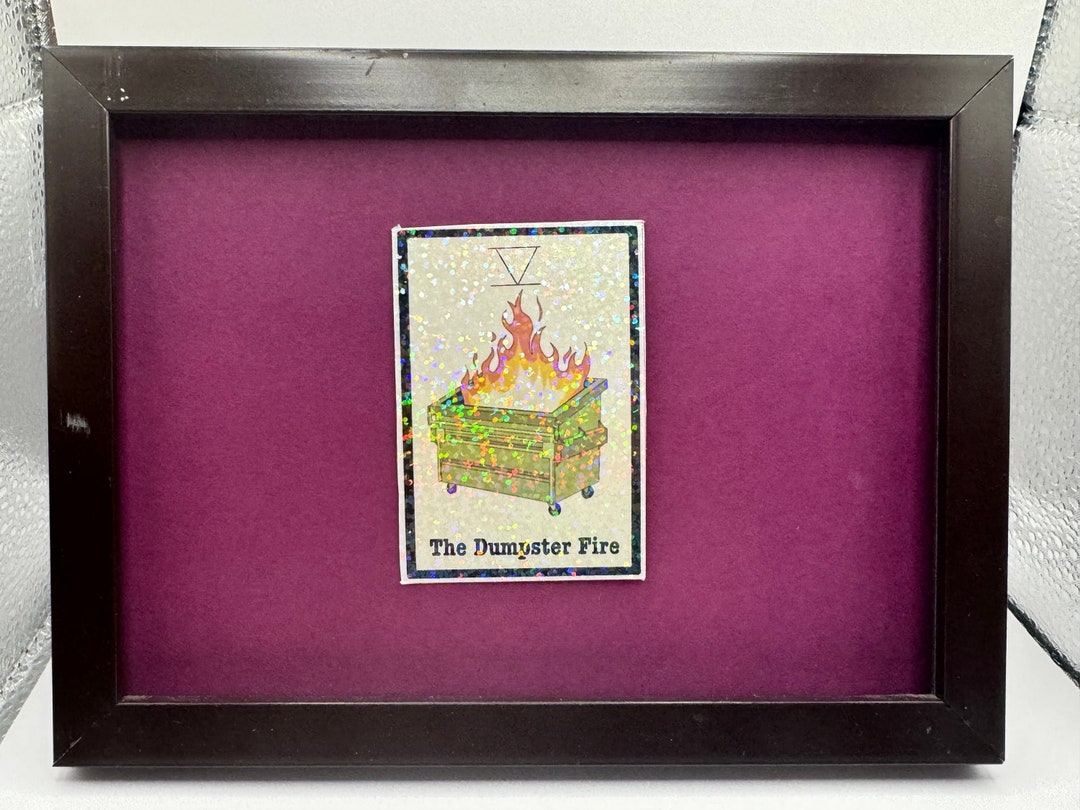 The Dumpster Fire Tarot Card Sticker - Etsy