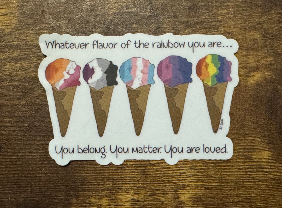 Ice Cream Queer Positive Sticker - Etsy