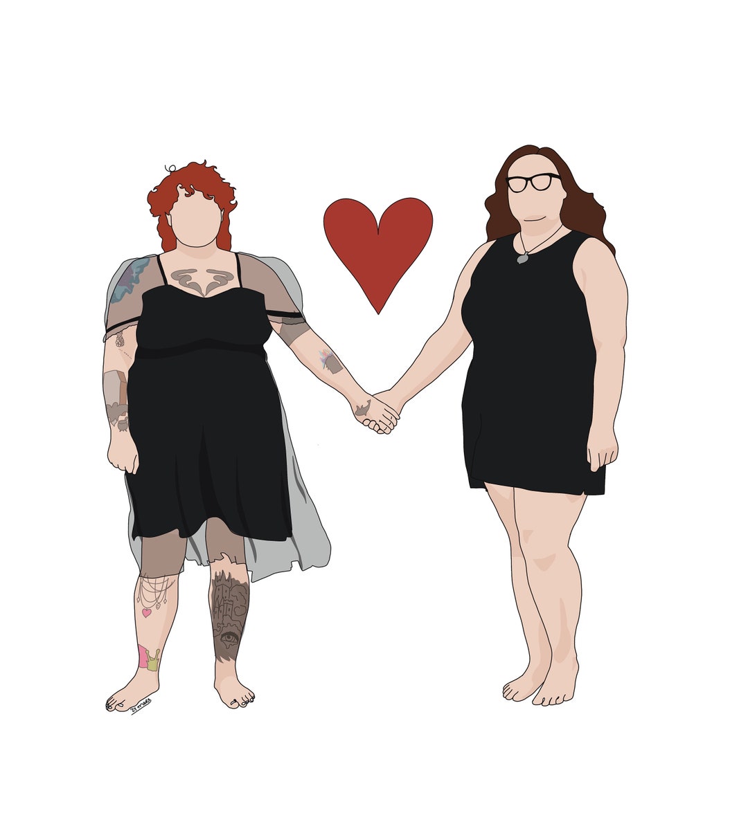 Digital Faceless Drawing - Gift Idea, Anniversary Present, Birthday ...