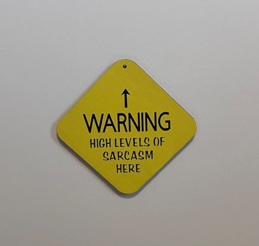 Warning High Level of Sarcasm Here. Wood, Hand Painted, Vinyl Lettering ...