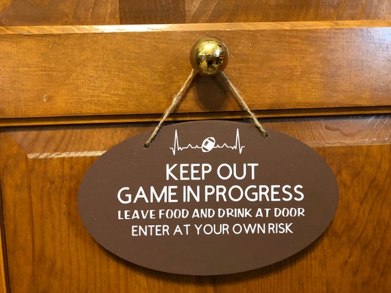 Football Keep Out Game in Progress Wood Hanging Sign Vinyl - Etsy UK