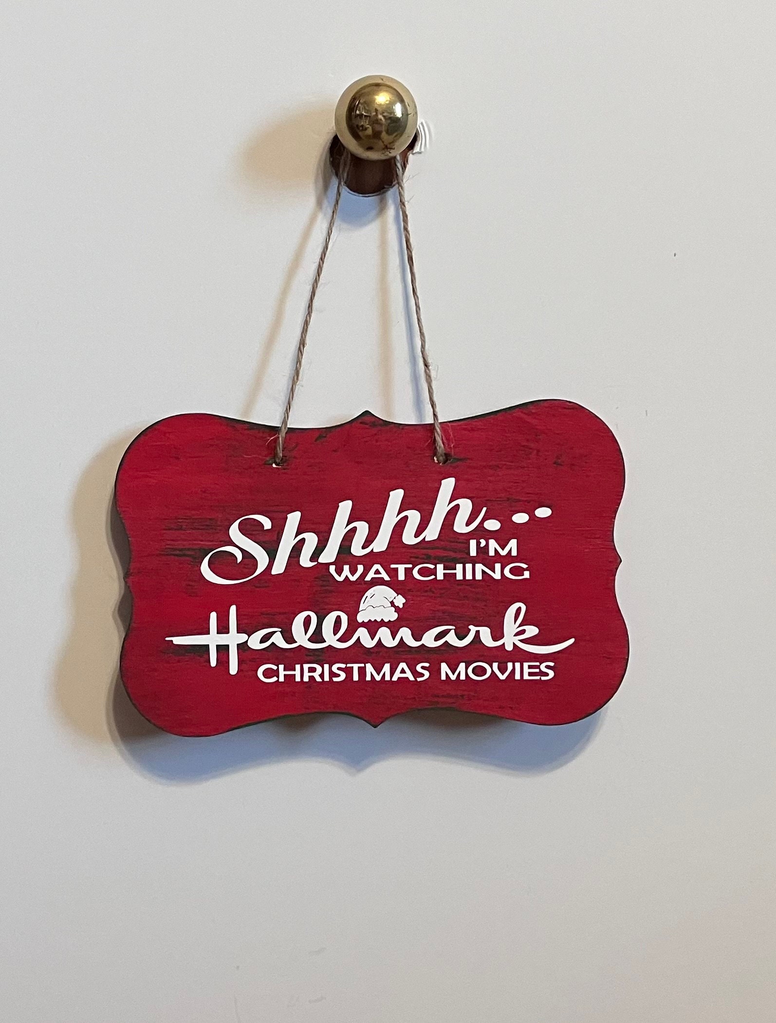 Shhh... I'm Watching Hallmark Christmas Movies. Wood, Hand Painted ...