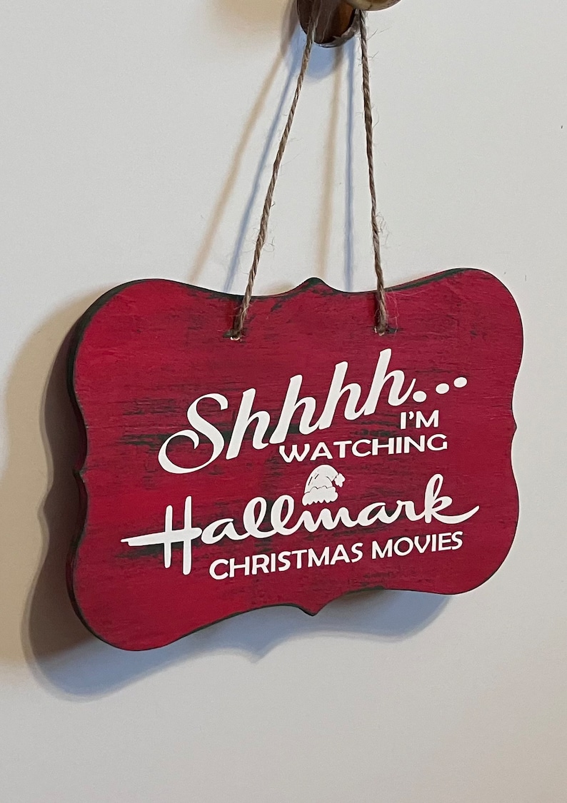 Shhh... I'm Watching Hallmark Christmas Movies. Wood, Hand Painted ...