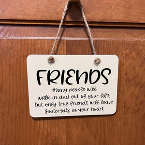 Friends Leave Footprints in Your Heart. Wood, Laser Cut, Hand Painted ...
