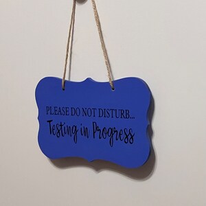 Please Do Not Disturb Testing in Progress. Wood, Hand Painted, Vinyl ...