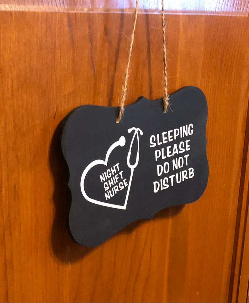 Night Shift Nurse Sleeping Do Not Disturb. Wood Hand Painted | Etsy