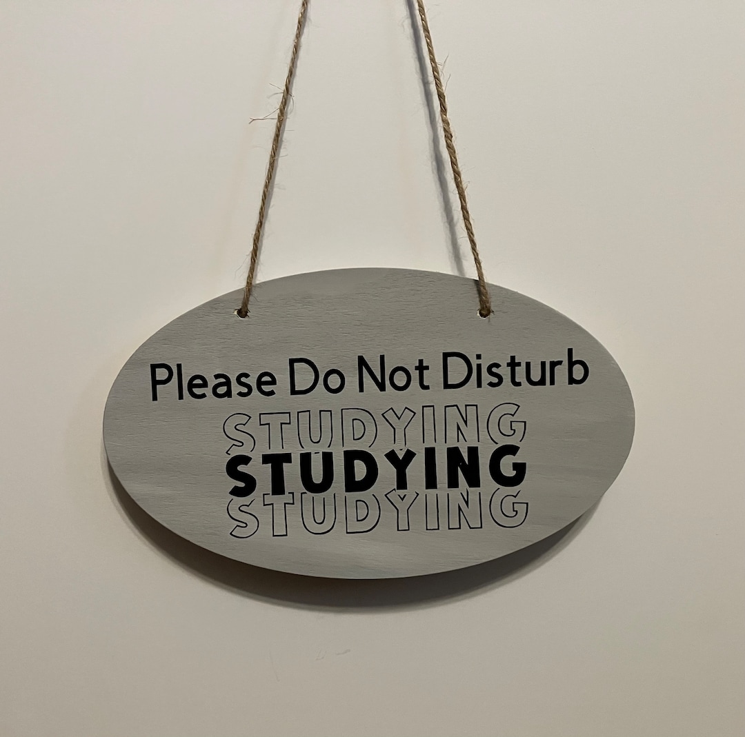 Please Do Not Disturb Studying Studying Sign. Wood, Hand Painted, Vinyl ...