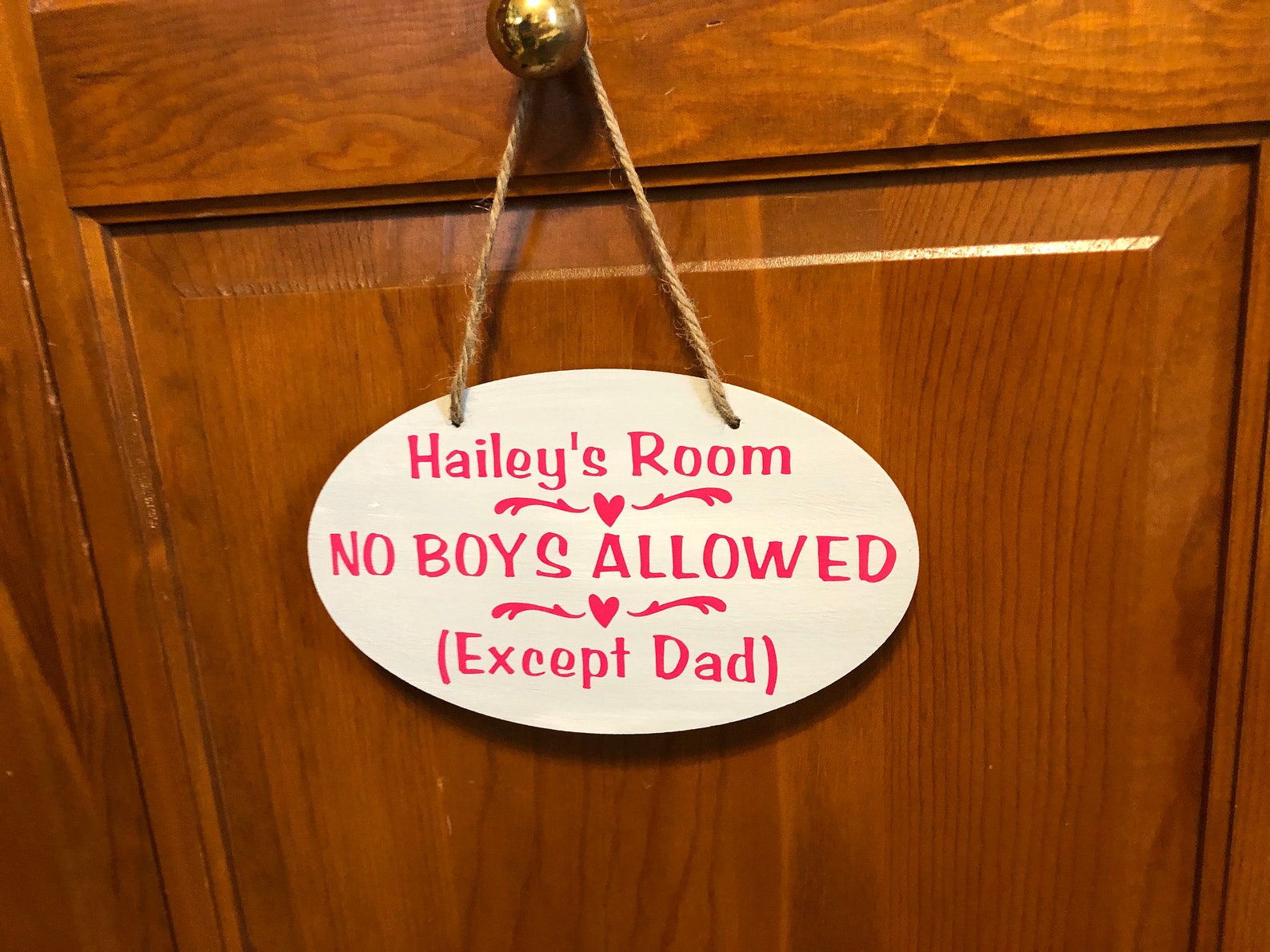 Personalized Girls Room No Boys Allowed Except Dad. Wood - Etsy