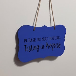 Please Do Not Disturb Testing in Progress. Wood, Hand Painted, Vinyl ...