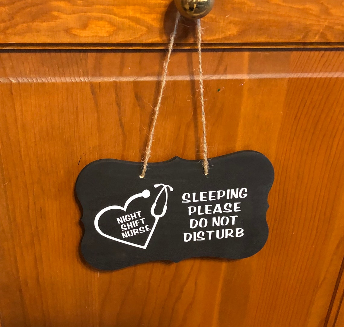 Night Shift Nurse Sleeping Do Not Disturb. Wood Hand Painted | Etsy