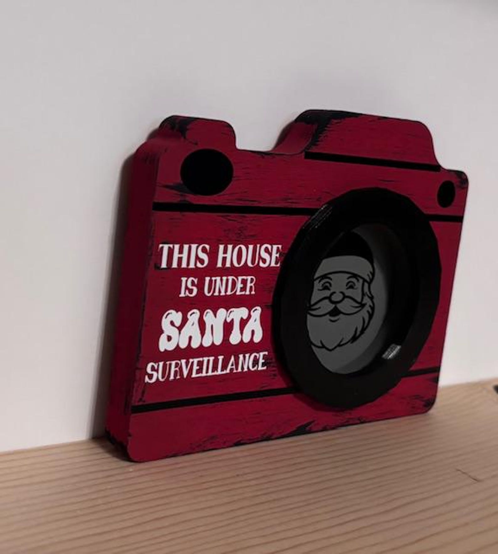 Under Santa Surveillance. Wood, Hand Painted, Camera Shaped, 3D Printed ...