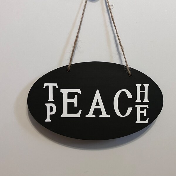 Teach Peace Sign - Etsy