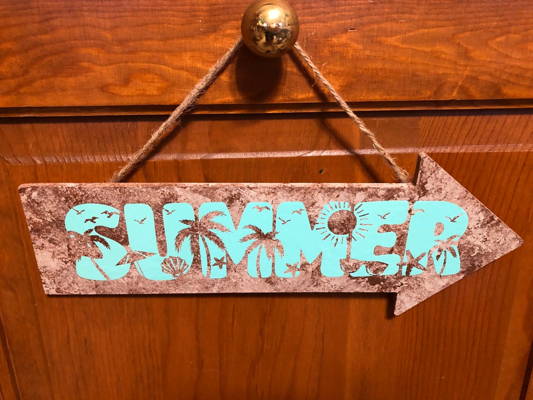 Summer Lake Sign Wood Hanging Arrow Sign. 12 X - Etsy