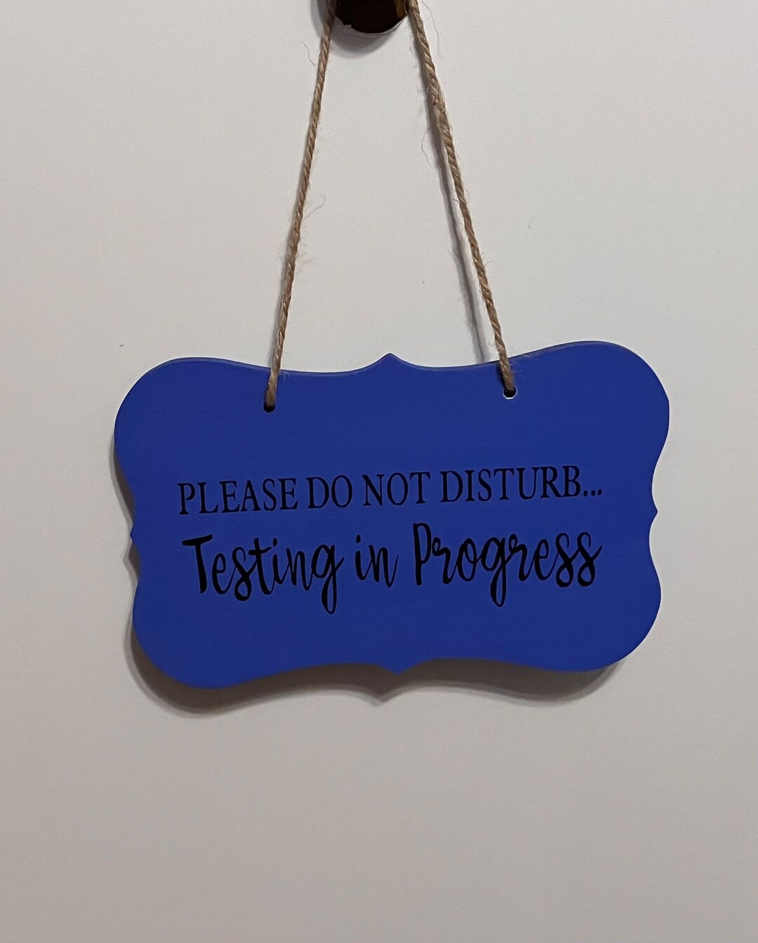 Please Do Not Disturb Testing in Progress. Wood, Hand Painted, Vinyl ...