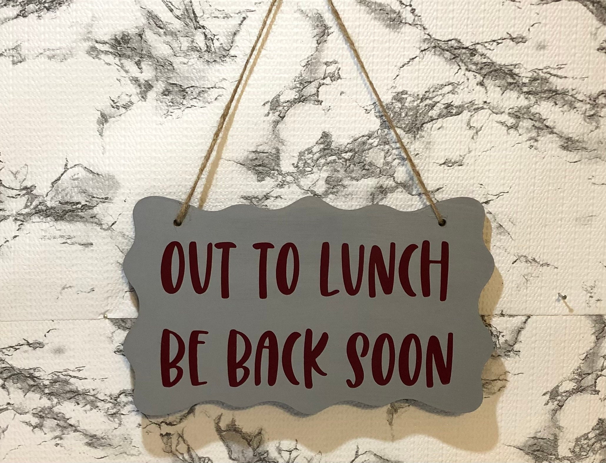 Out to Lunch Be Back Soon. Wood Hand Painted Vinyl - Etsy