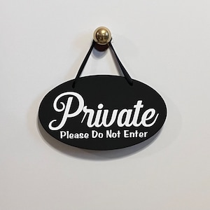Private Please Do Not Enter Sign. Wood, Hand Painted, Vinyl Lettering ...