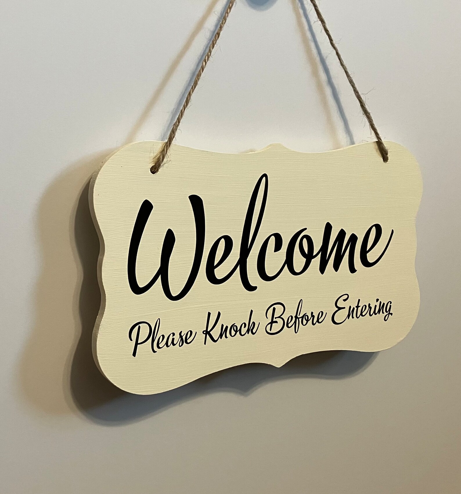 Welcome Please Knock Before Entering. Wood Hand Painted - Etsy