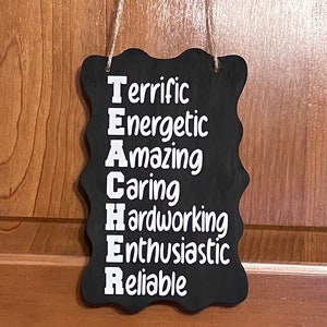 Teacher Sign. Terrific Teacher. Wood, Hand Painted, Vinyl Lettering ...