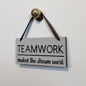 Teamwork Make the Dream Work. Wood, Hand Painted, Vinyl Lettering, Fun ...