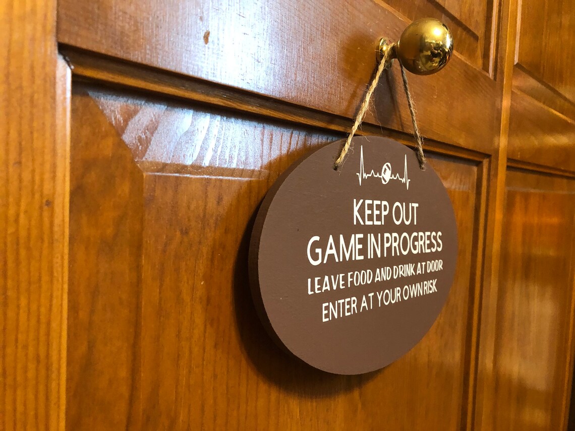 Football Keep Out Game in Progress Wood Hanging Sign Vinyl - Etsy UK
