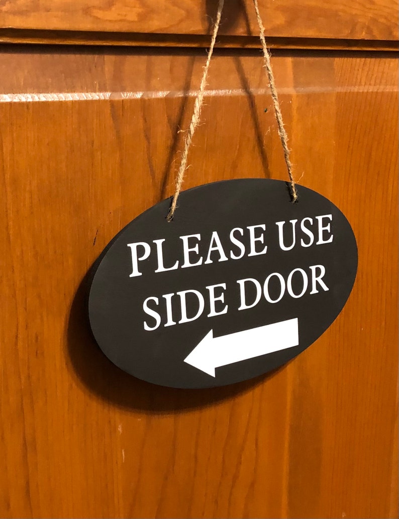 Please Use Side Door With Arrow. Wood Hand Painted Vinyl | Etsy