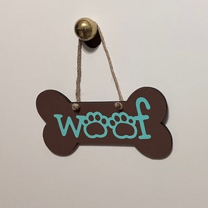 Woof Dog Bone Sign, Wood, Hand Painted, Vinyl Lettering, Dog Bone Sign ...