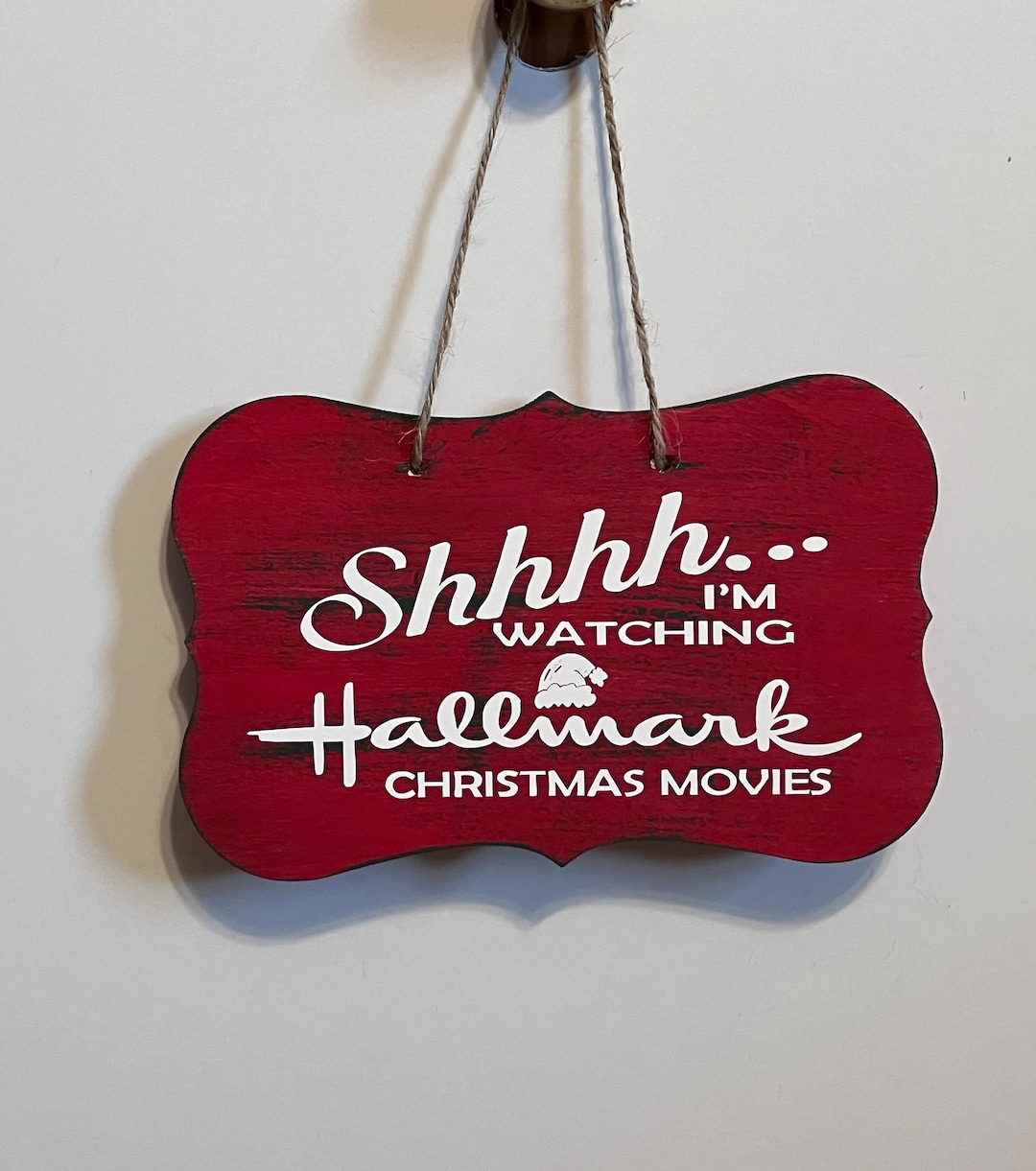 Shhh... I'm Watching Hallmark Christmas Movies. Wood, Hand Painted ...