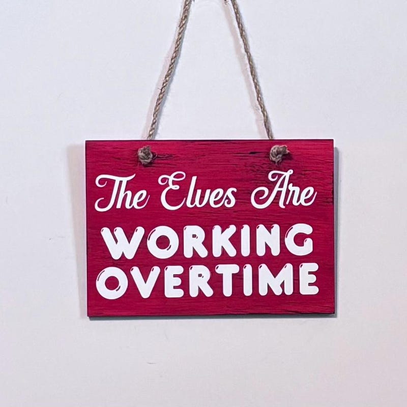 Elves at Work Door Sign - Etsy