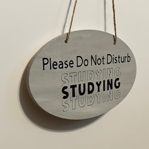 Please Do Not Disturb Studying Studying Sign. Wood, Hand Painted, Vinyl ...