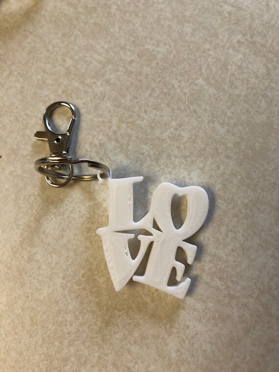 3D Printed Love Key Chain. Love 1.5 x 1.5. | Etsy