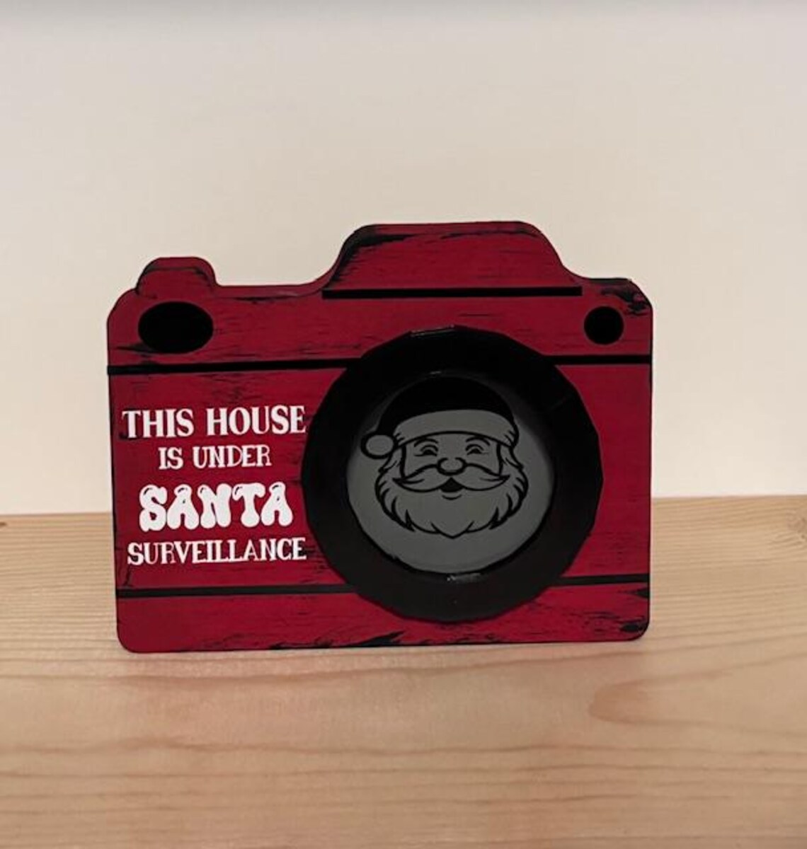 Under Santa Surveillance. Wood, Hand Painted, Camera Shaped, 3D Printed ...