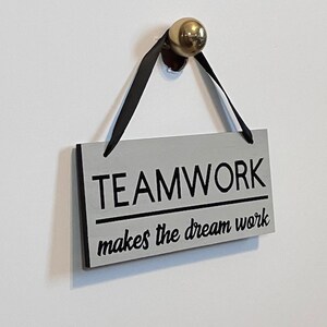 Teamwork Make the Dream Work. Wood, Hand Painted, Vinyl Lettering, Fun ...