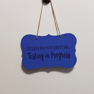 Please Do Not Disturb Testing in Progress. Wood, Hand Painted, Vinyl ...