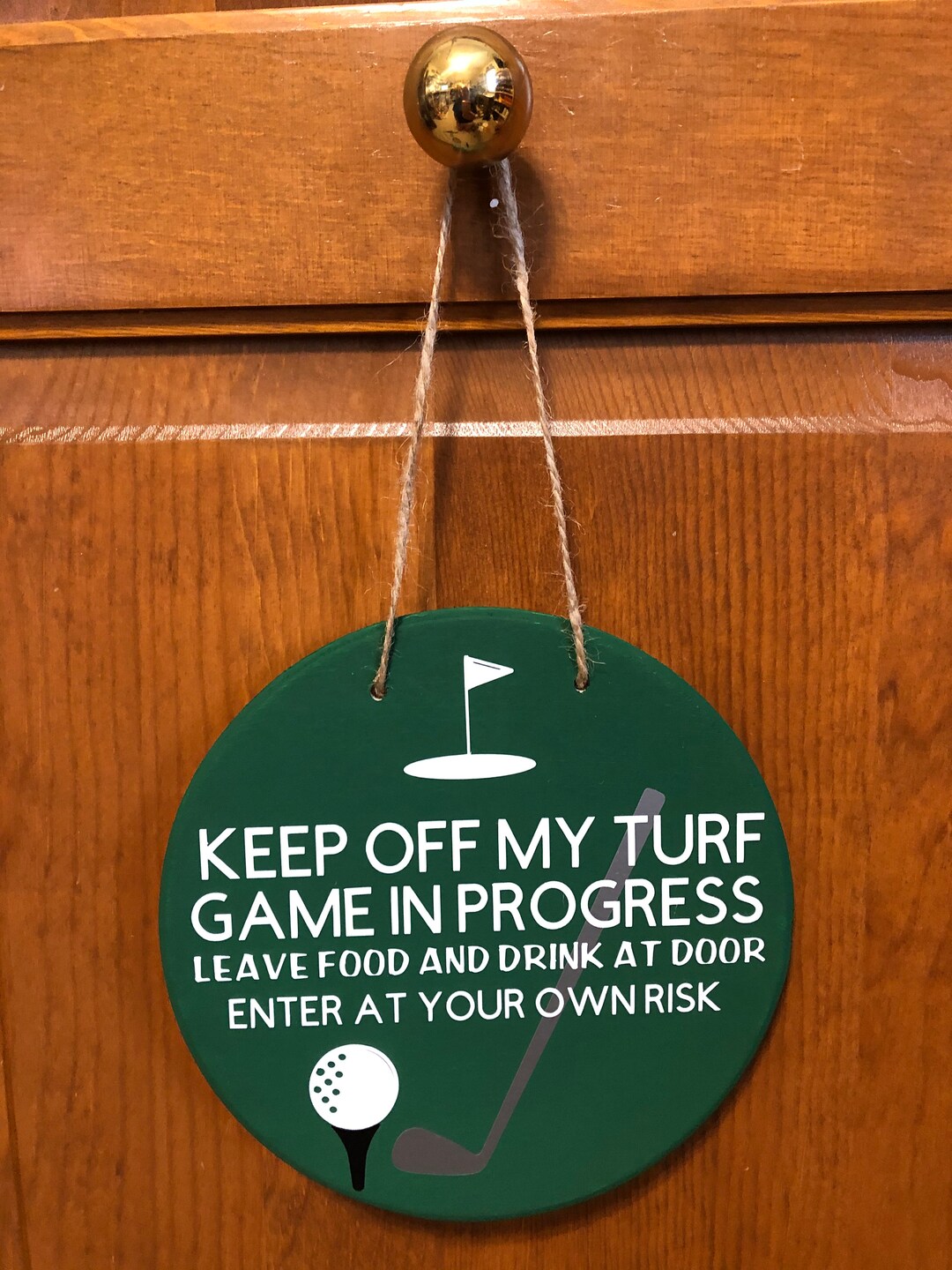 Golf Keep off My Turf Game in Progress. Wood, Hand Painted, Vinyl ...