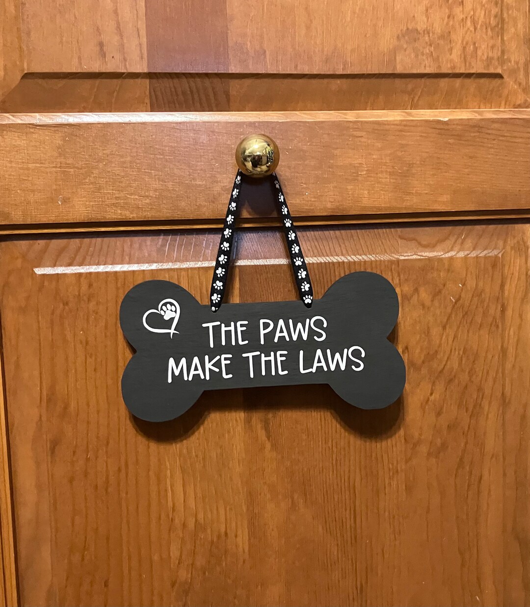 The Paw Make the Laws. Wood, Laser Cut Dog Bone, Hand Painted, Vinyl ...