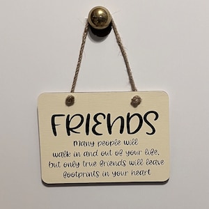 Friends Leave Footprints in Your Heart. Wood, Laser Cut, Hand Painted ...