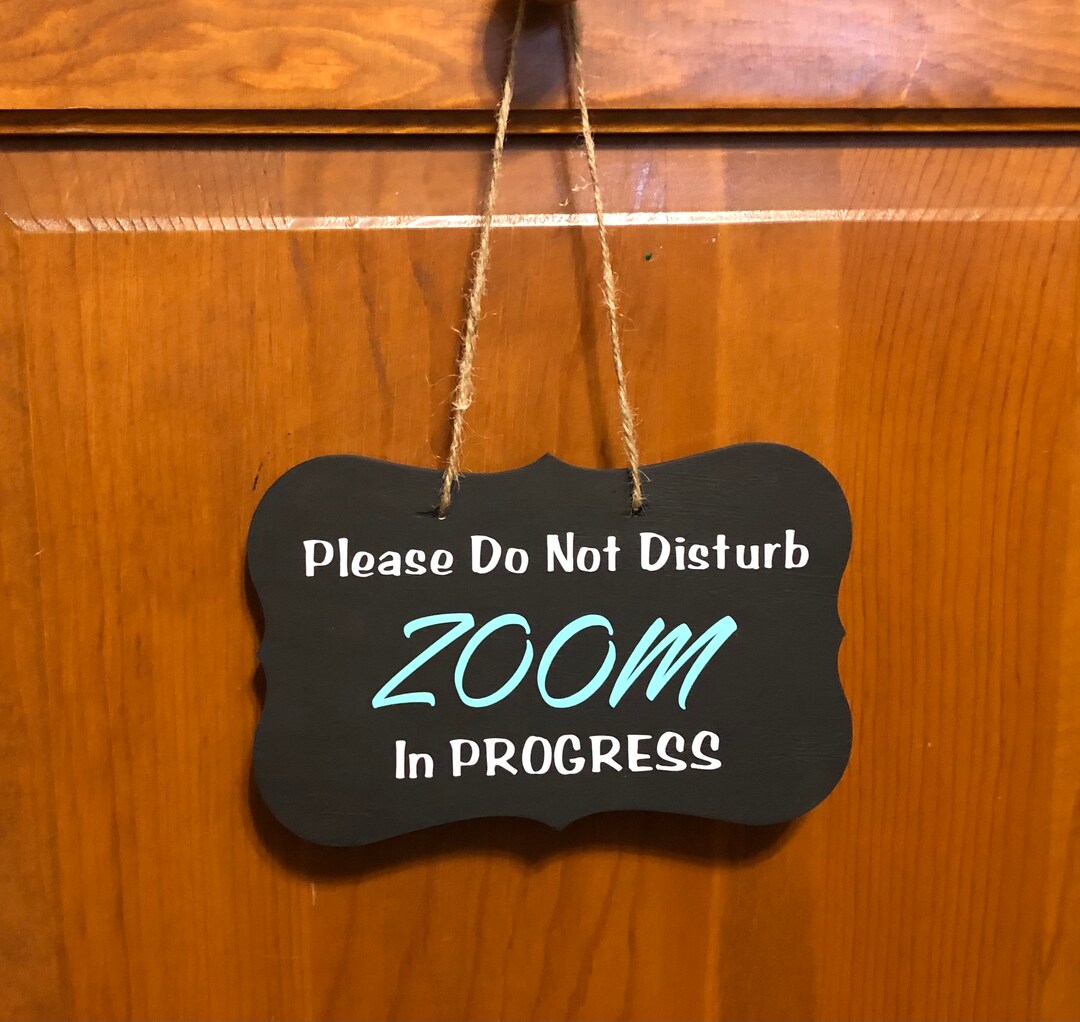 Please Do Not Disturb Zoom in Progress. Wood, Hanging, Hand Painted ...