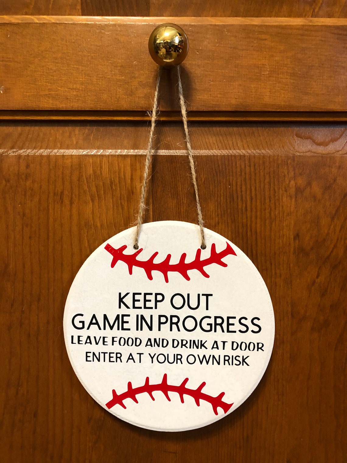 Baseball Keep out game in progress Wood Hanging Sign Hand | Etsy