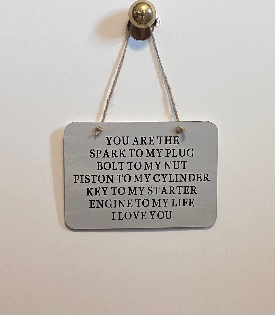 Mechanics Sign. Spark Plug, Engine, Bolt, Key, Starter. Wood, Hand ...